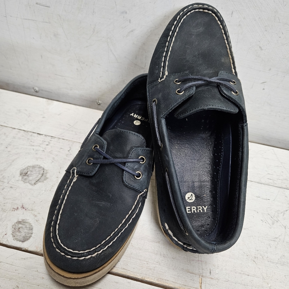 Sperry Plushwave Double Sole Boat Shoe Blue Leather S… - Gem